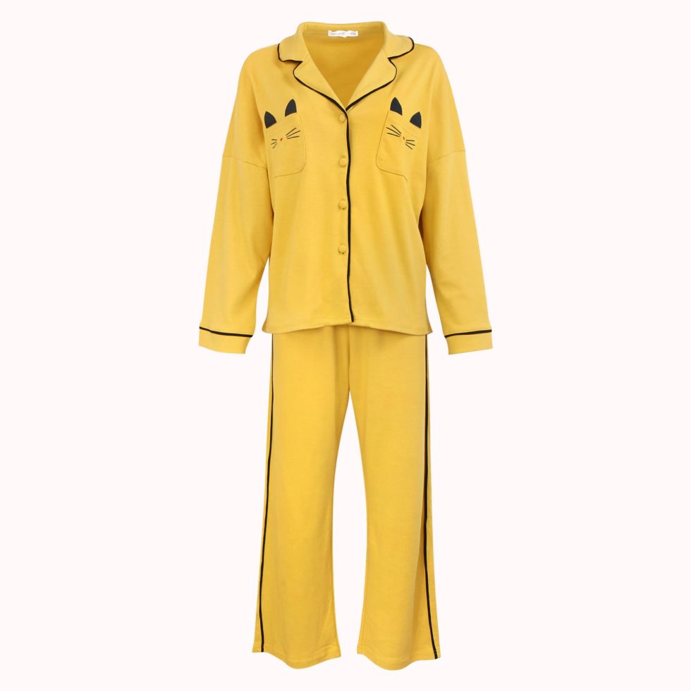 MELLOW YELLOW SLEEPY CAT PAJAMAS