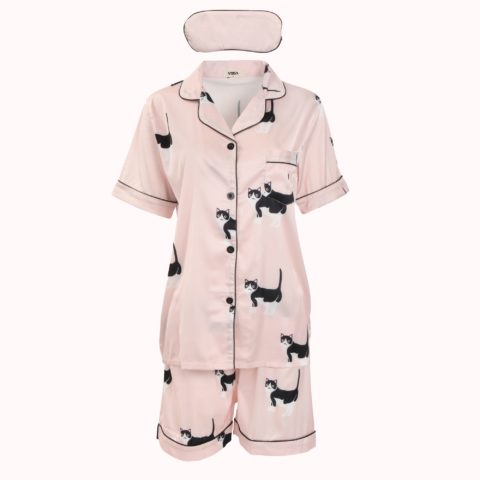 SLEEPY SILKY SLEEK CAT PAJAMAS